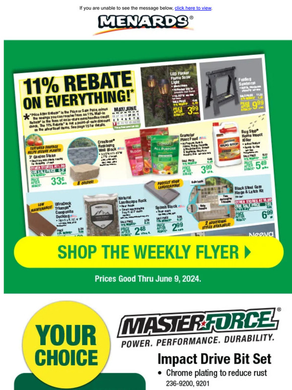 Menards: Masterforce® Impact Drive Bit Set ONLY $1.99 After Rebate ...