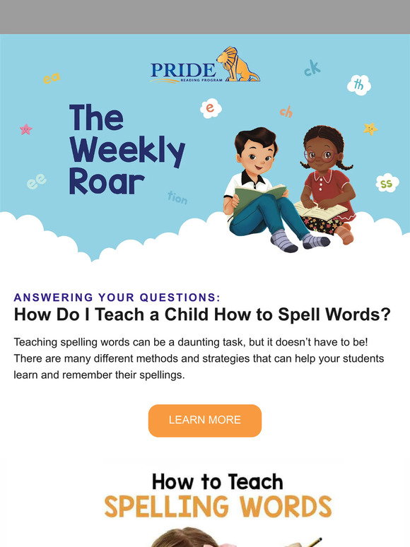 PRIDE Reading Program: 🦁 Weekly Roar - ️ How to Teach Spelling Words ...