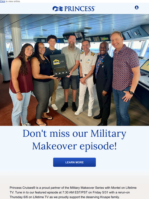 Princess Cruises: Princess + Military Makeover = you tuning in! | Milled