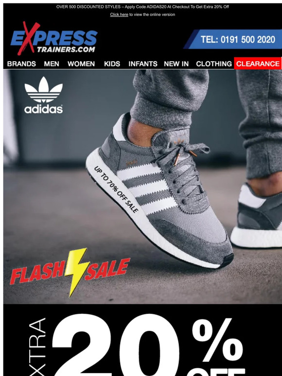 Express Trainers: FLASH SALE – Adidas EXTRA 20% OFF Sale Prices & FREE ...