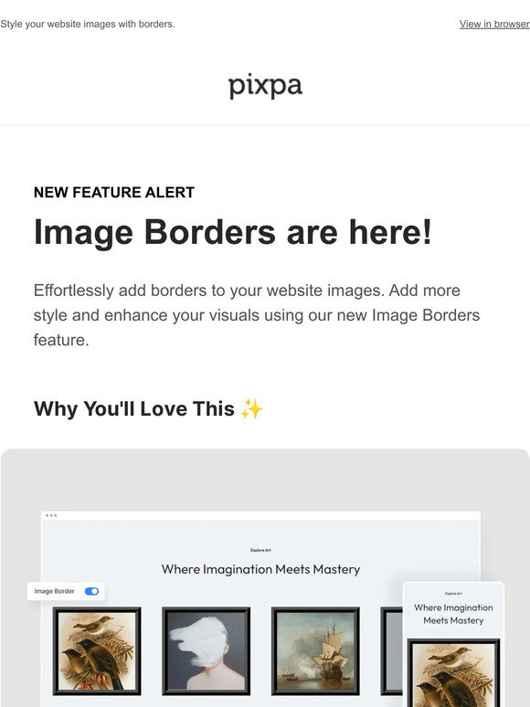 Pixpa: 🎉 New - Add Image Borders to Your Website Images | Milled