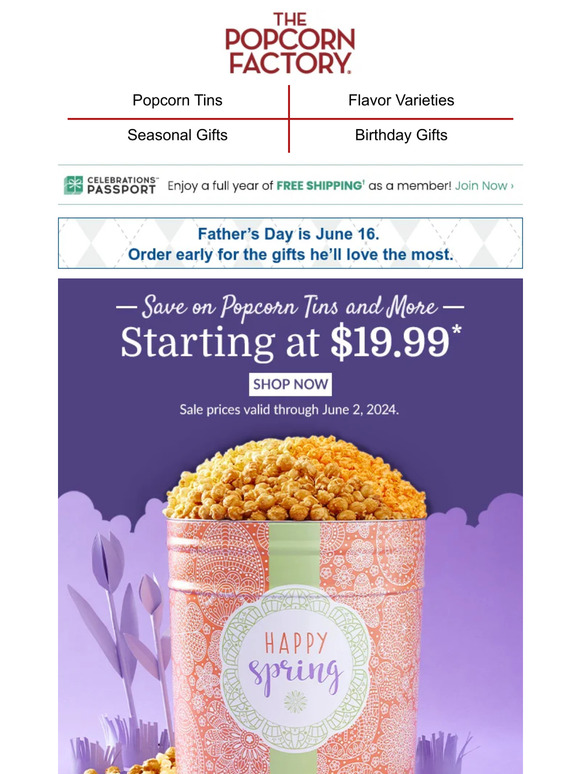 The Popcorn Factory: Giving is easy with gifts starting at $19.99. | Milled