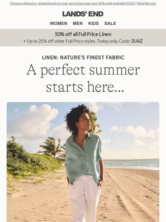 Land's End: Summer linen styles ALL HALF PRICE today! | Milled