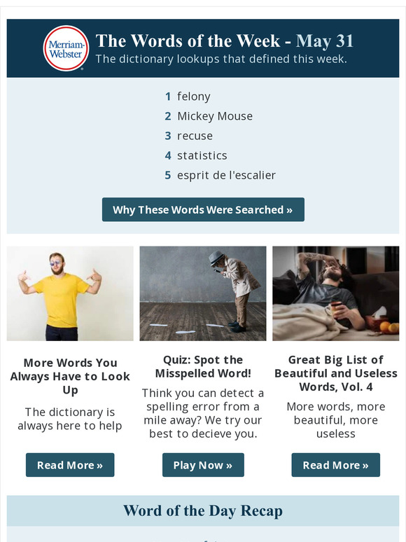 Merriam-Webster: Words of the Week: felony, Mickey Mouse, and more | Milled