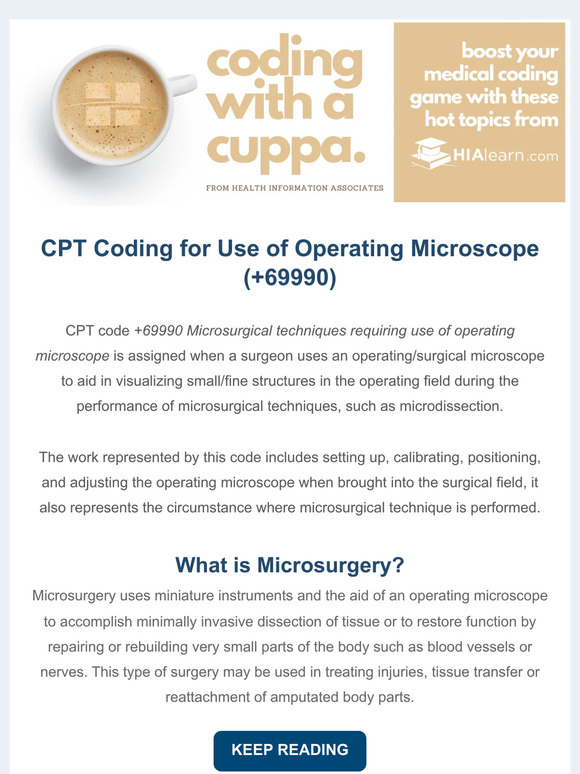 Health Information Associates: Coding with a Cuppa: CPT Coding for Use ...