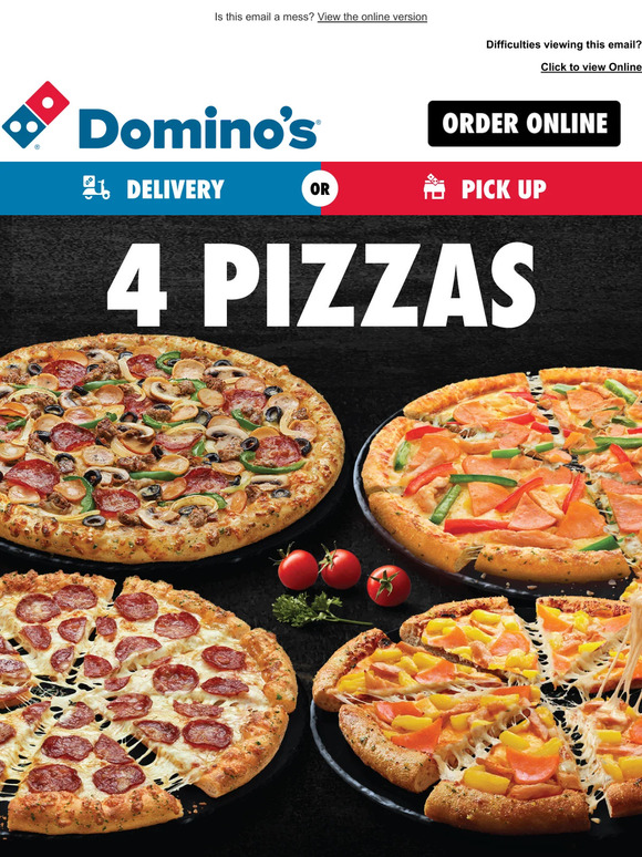 Domino's Pizza: Score 4 Pizzas from $28 this Saturday! Unmissable deals ...