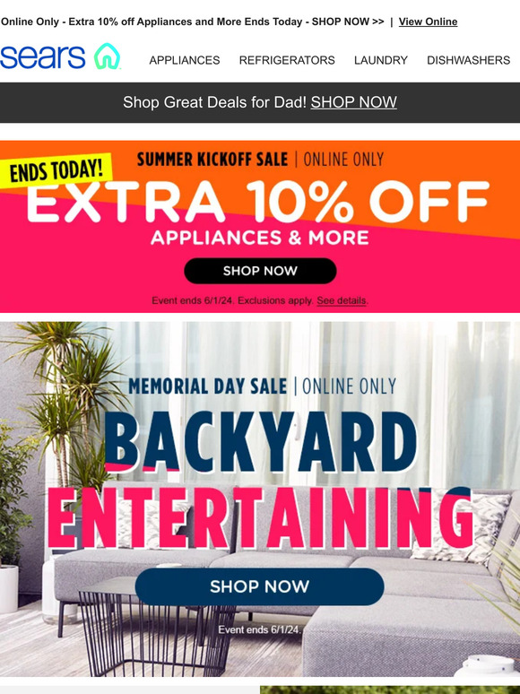 Sears: Rule the Summer! Grill, Patio & Mowers Deals End Today! | Milled