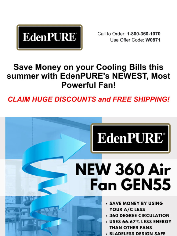 EdenPURE: Jet-like Power Cooling with new 360 Air Fan! | Milled