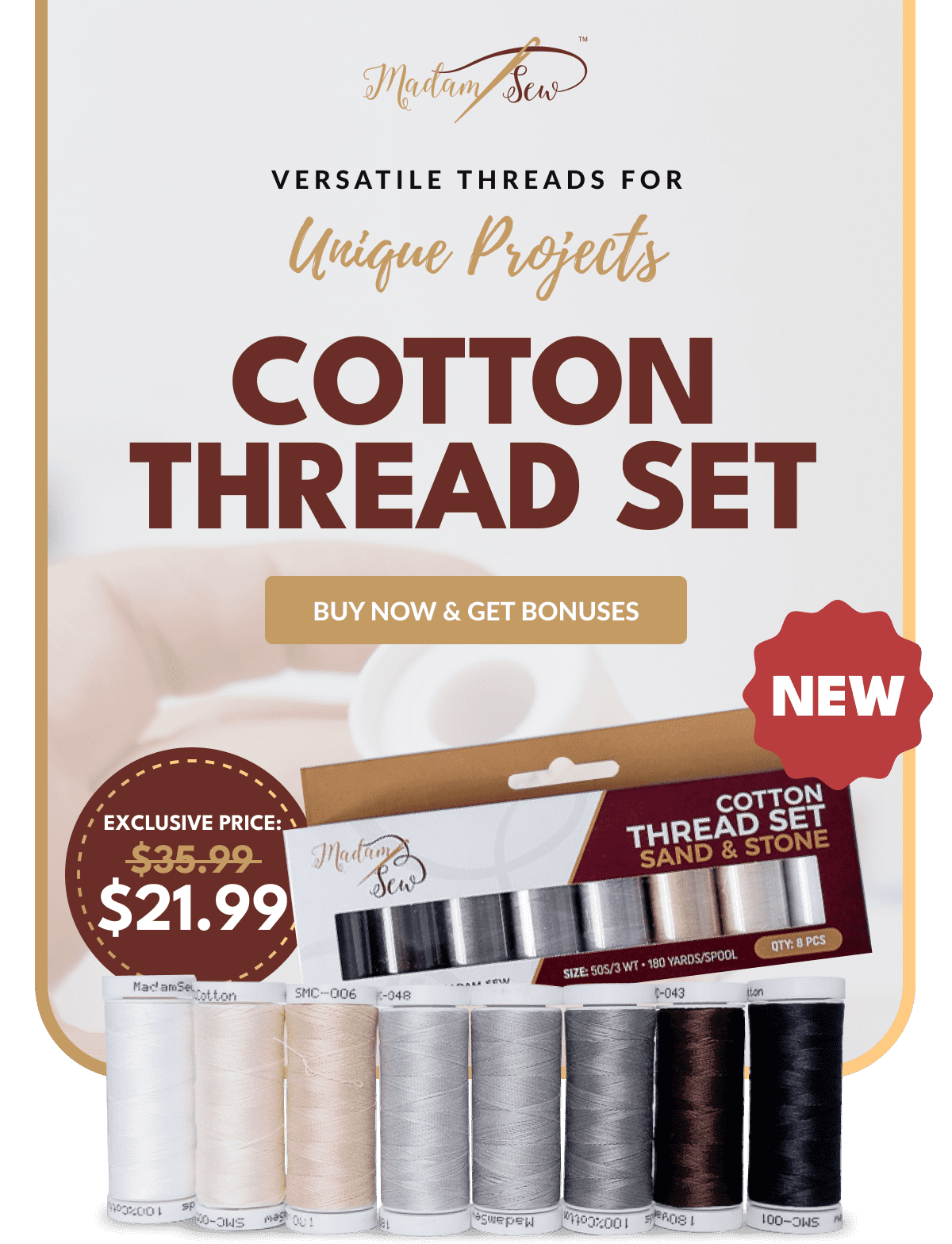 Madam Sew: Unleash Your Creative Potential with Our Cotton Thread Set | Milled