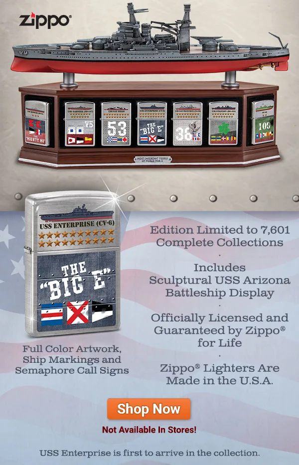 Bradford Exchange: Going Fast: WWII Ship Zippo Lighters with Battleship ...