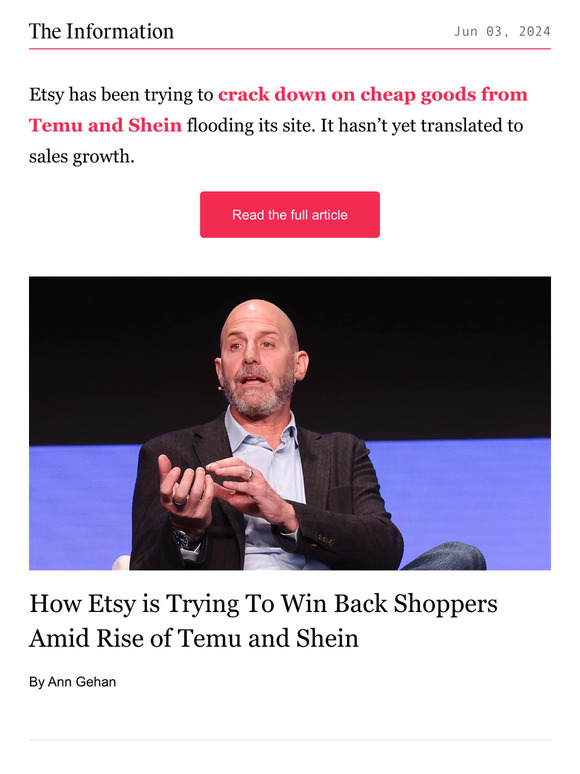 The Information: How Etsy is Trying To Win Back Shoppers Amid Rise of ...
