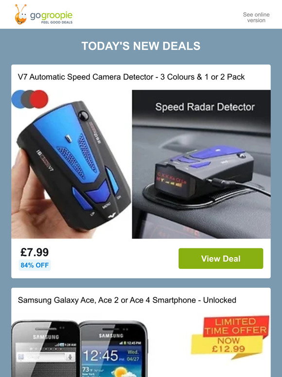 Go Groopie: ONLY £7.99! Speed Camera Detector | Samsung Galaxy Ace £12. ...