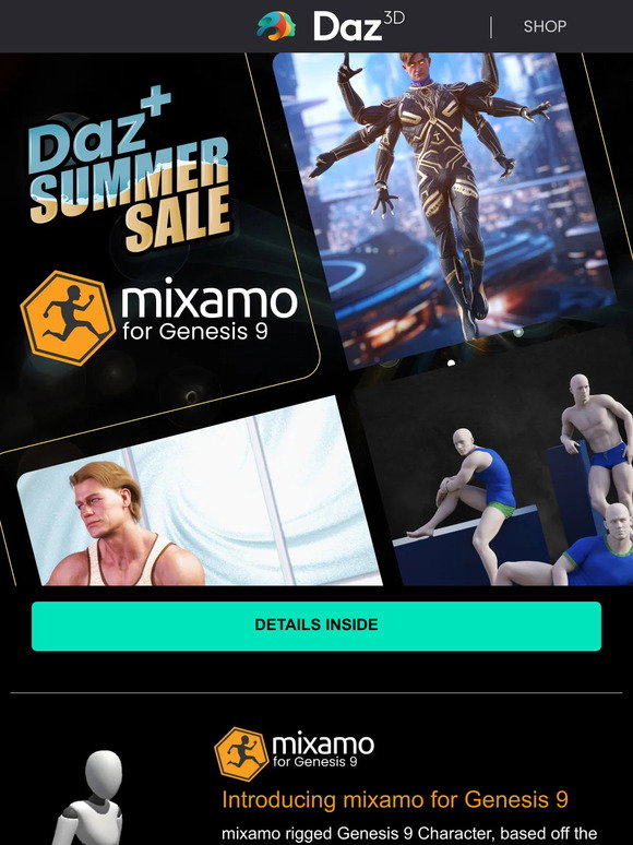 DAZ 3D: Mixamo for Genesis 9 | Milled