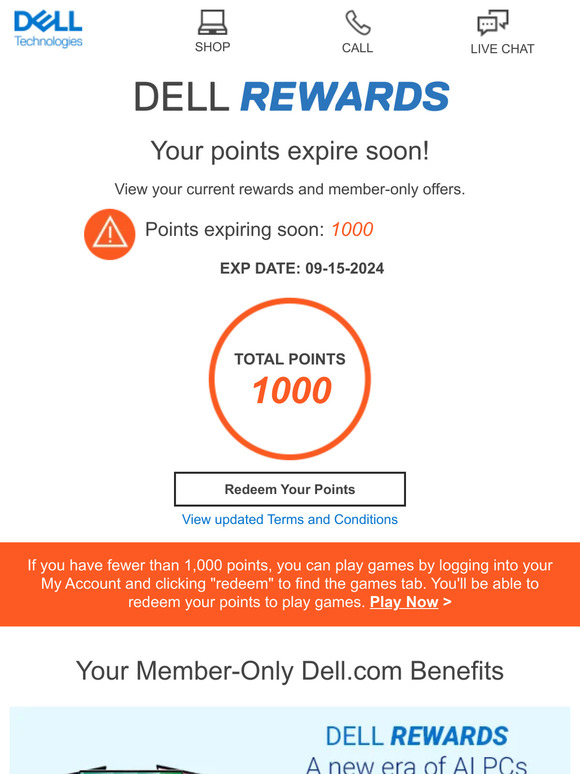 Dell: Your Dell Rewards points are expiring soon! | Milled