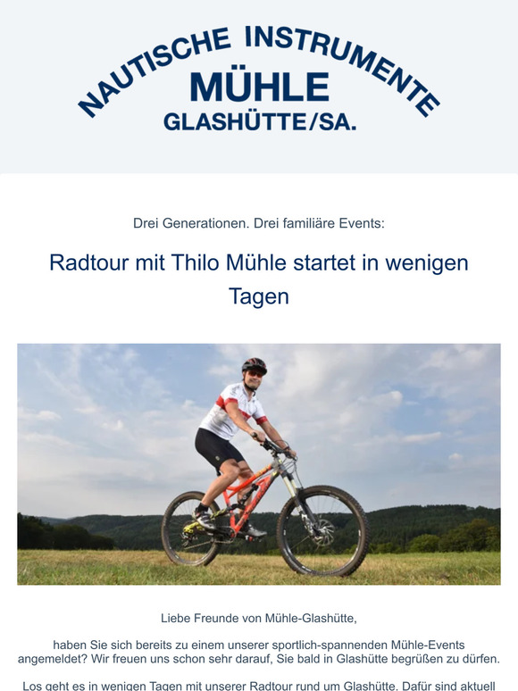 Muhle Glashutte: Radtour mit Thilo Mühle: Noch bis 5. Juni anmelden ...
