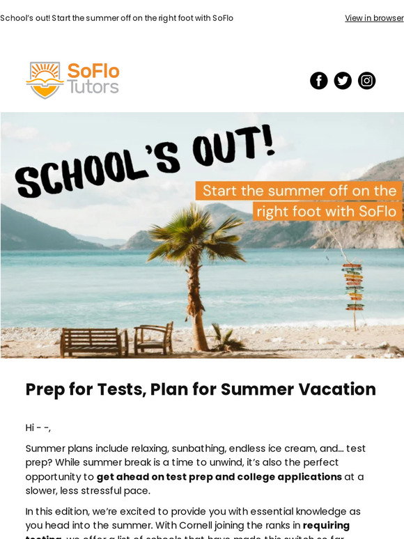 SoFlo Tutors: Test Prep Insider: Prep for Tests, Plan for Summer ...