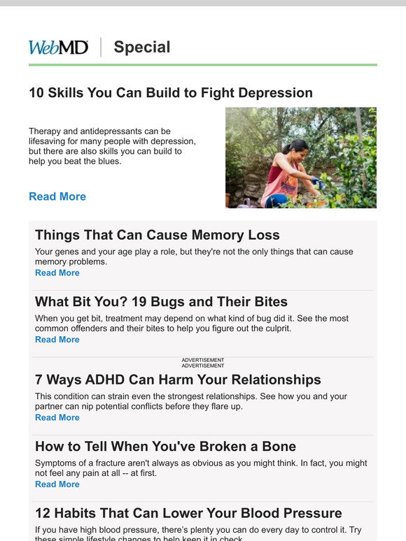 WebMD: 10 Skills You Can Build to Fight Depression | Milled