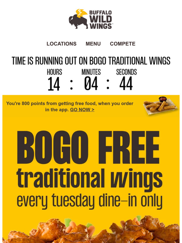 Buffalo Wild Wings: Our Tuesdays are not like other Tuesdays 😉 | Milled