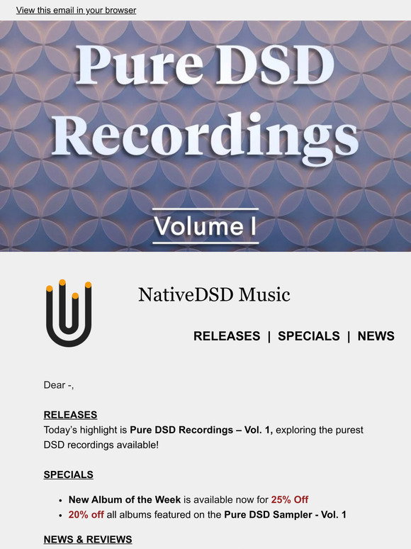 Native DSD: Pure DSD Recordings - Vol. 1 | Milled