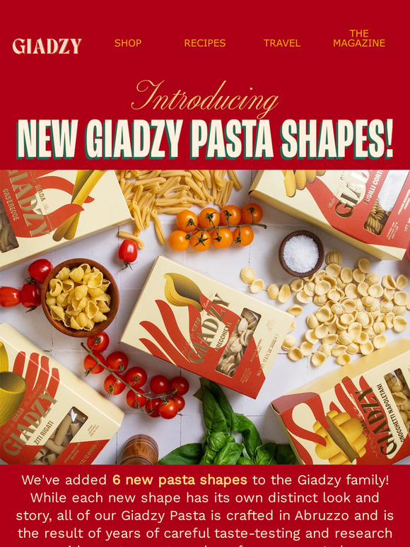 Giadzy: brand new Giadzy pasta shapes are here! | Milled