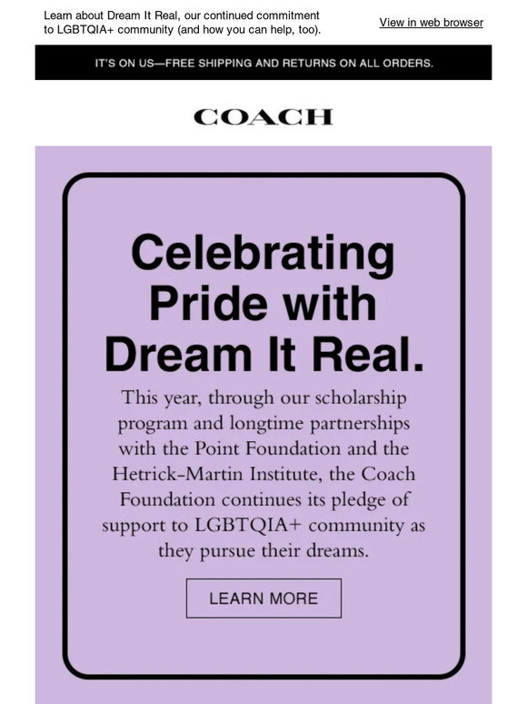 Coach: We take Pride in the LGBTQIA+ community. | Milled