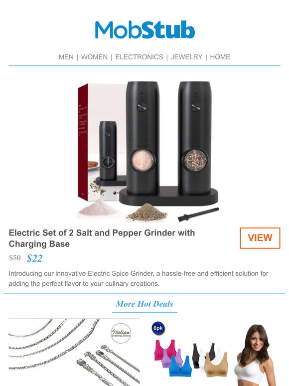 MobStub: "57% Off! Electric Salt & Pepper Grinder Set with Charging ...