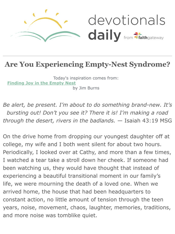 FaithGateway: embracing the empty nest | Milled