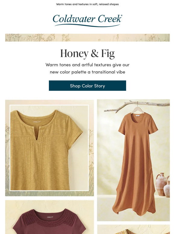 Coldwater Creek: Our New Honey & Fig Color Palette is Here | Milled