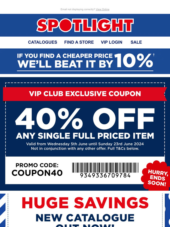 SPOTLIGHT: OUR GIFT - 40% Off Coupon* + NEW Spot-Take Catalogue Out Now ...