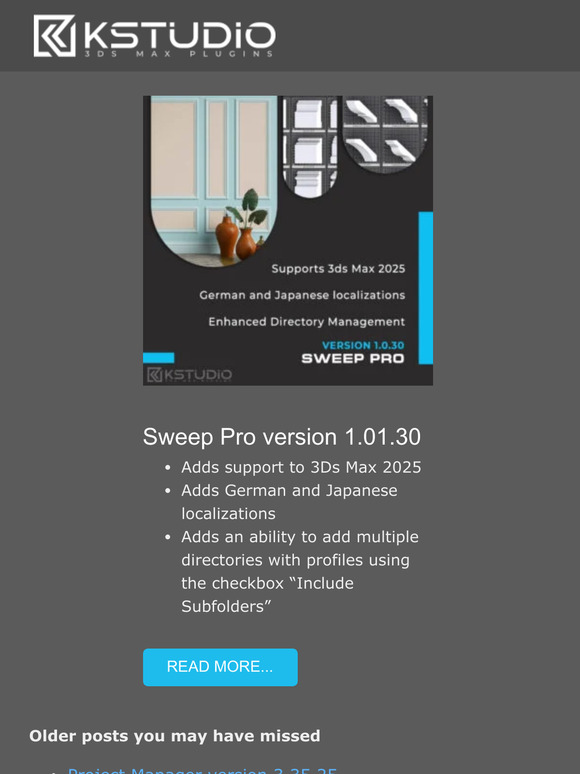 Kstudio: News from Kstudio (Sweep Pro version 1.01.30) | Milled