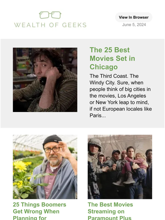 Wealth of Geeks: The 25 Best Movies Set in Chicago & more! | Milled