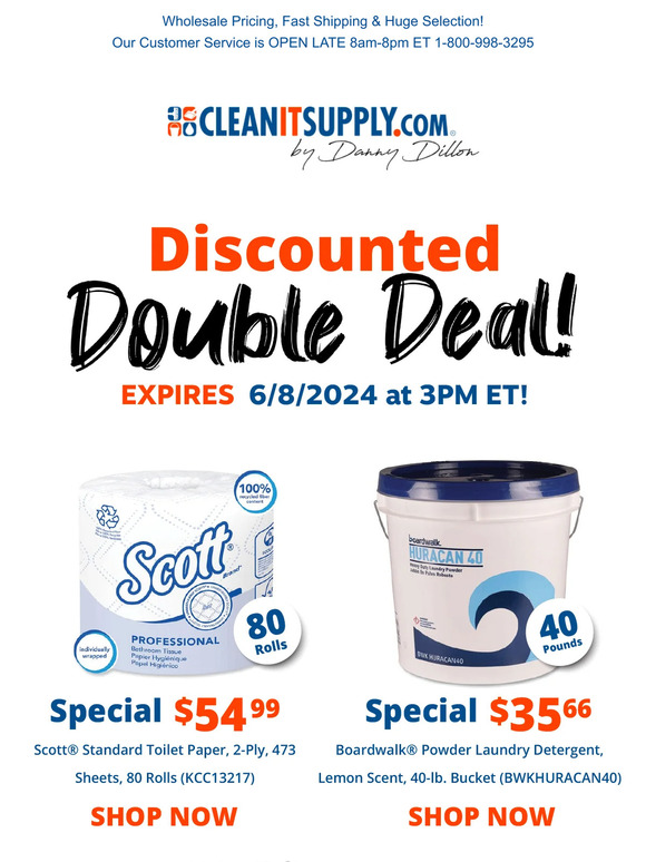 CleanItSupply: DOUBLE DEAL: 80 Rolls of Scott Toilet Paper, 40-lb ...