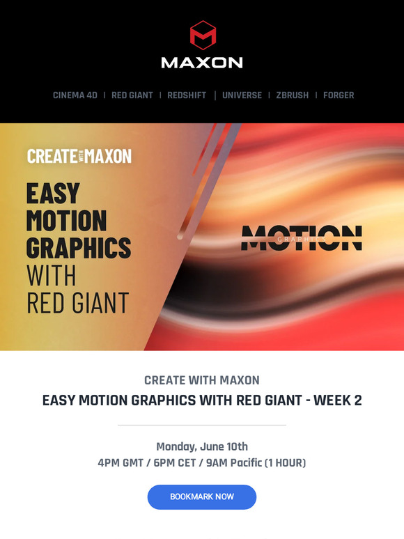 Maxon: Create with Maxon: Easy Motion Graphics with Red Giant | Milled