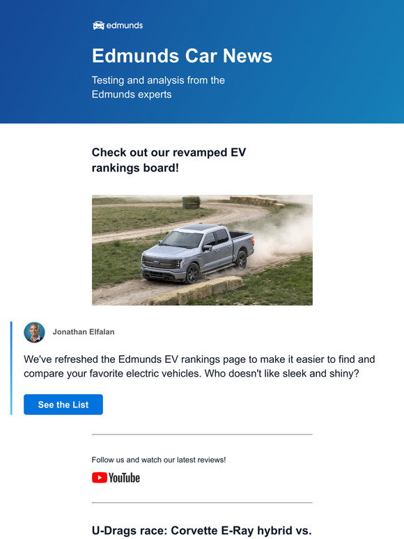 Edmunds: Car News — EV Rankings Remastered and Corvette Hybrid vs. BMW ...