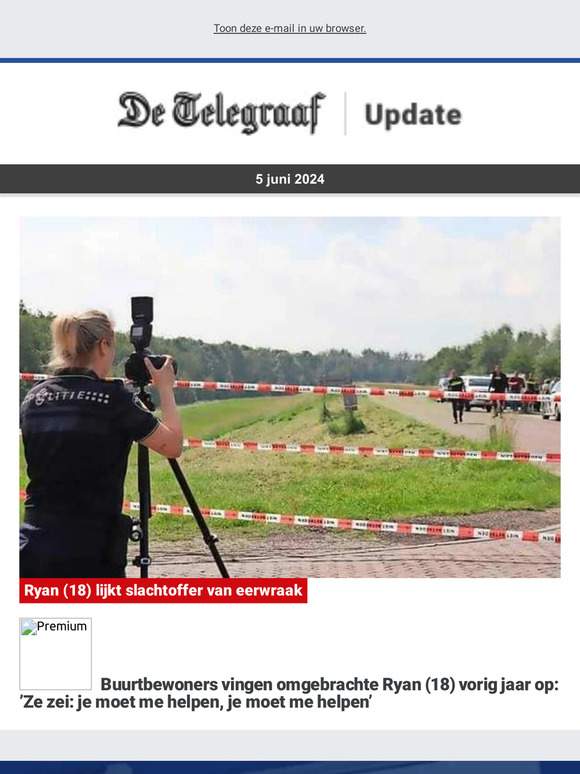 De Telegraaf: Buurtbewoners vingen omgebrachte Ryan (18) vorig jaar op ...