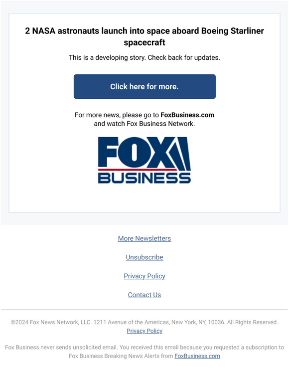 Fox News 2 Nasa Astronauts Launch Into Space Aboard Boeing Starliner