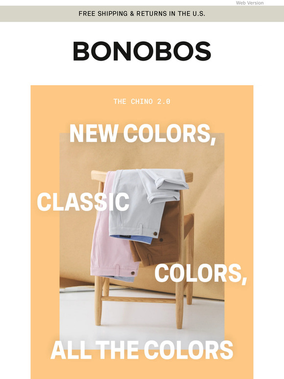 Bonobos: NEW COLORS: The Chino 2.0 | Milled