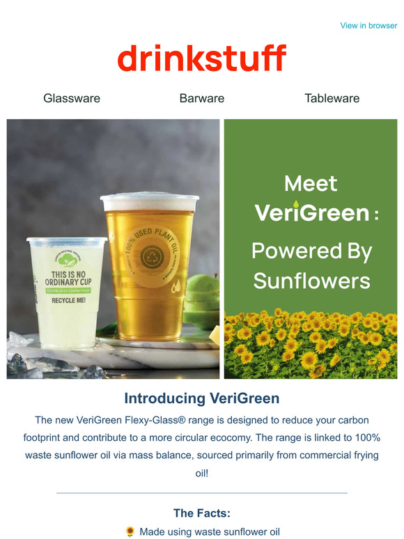 Drinkstuff: 🌻Introducing VeriGreen: Made Using Waste Sunflower Oil | Milled