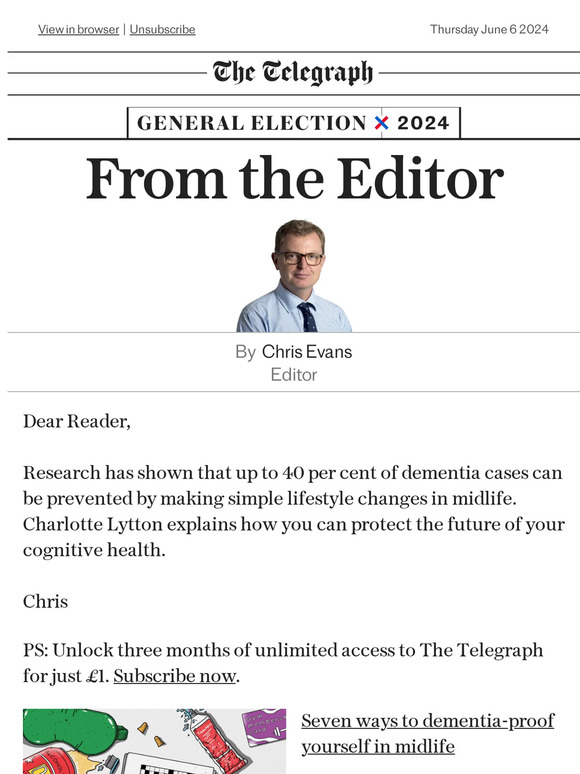 The Telegraph: Seven ways to dementia-proof yourself in midlife | Milled