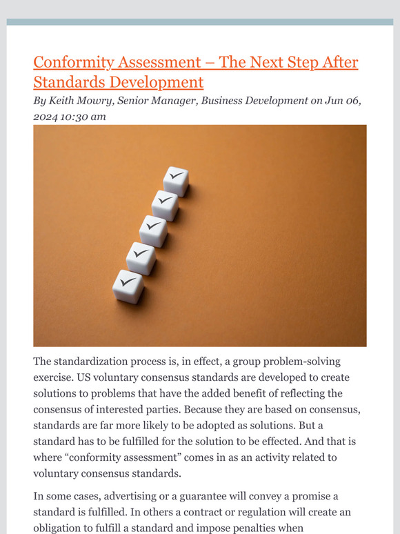 ANSI: New from the ANSI Blog: Conformity Assessment – The Next Step ...
