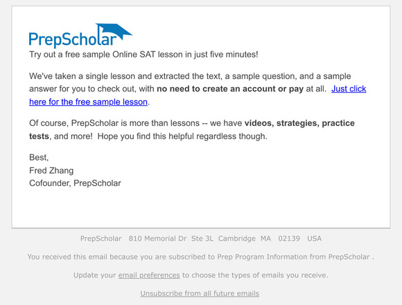 PrepScholar: Try all of PrepScholar -- risk free! | Milled