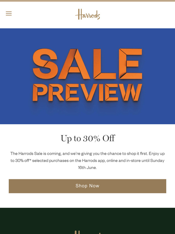 Harrods: Our Sale Preview has arrived 🎊 | Milled