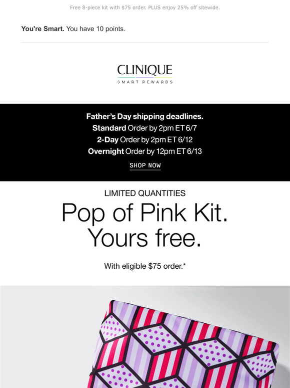 Clinique: Today only. POP OF PINK 💕 Get your kit! | Milled