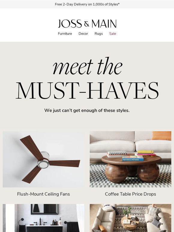 Joss & Main Email Newsletters: Shop Sales, Discounts, and Coupon Codes
