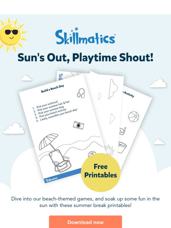 Skillmatics: [🌞 Free Printables] Sun's out, Playtime Shout! | Milled