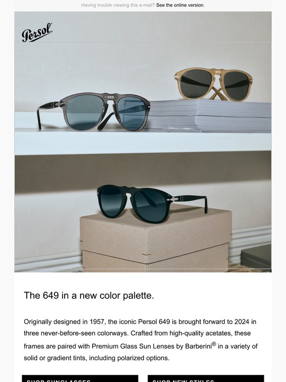 Persol: The 649 in three new acetate colorways | Milled