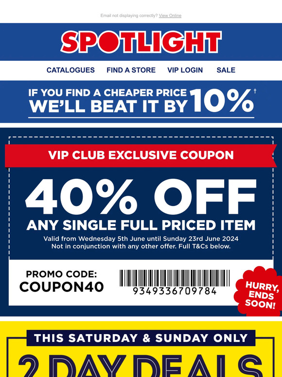 Spotlight: 40% OFF ANY Single Full Priced Item + 2 Day Deals! | Milled