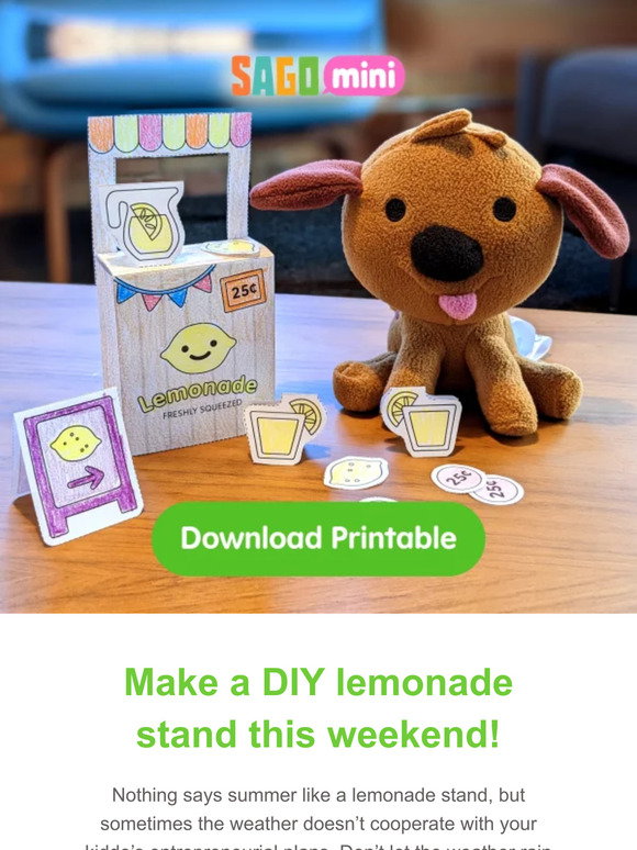 Sago Mini Box: Squeeze the day with a lemonade stand printable! 🍋 | Milled