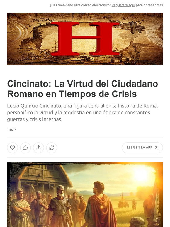 Revista de Historia: Cincinato: La Virtud del Ciudadano Romano en ...