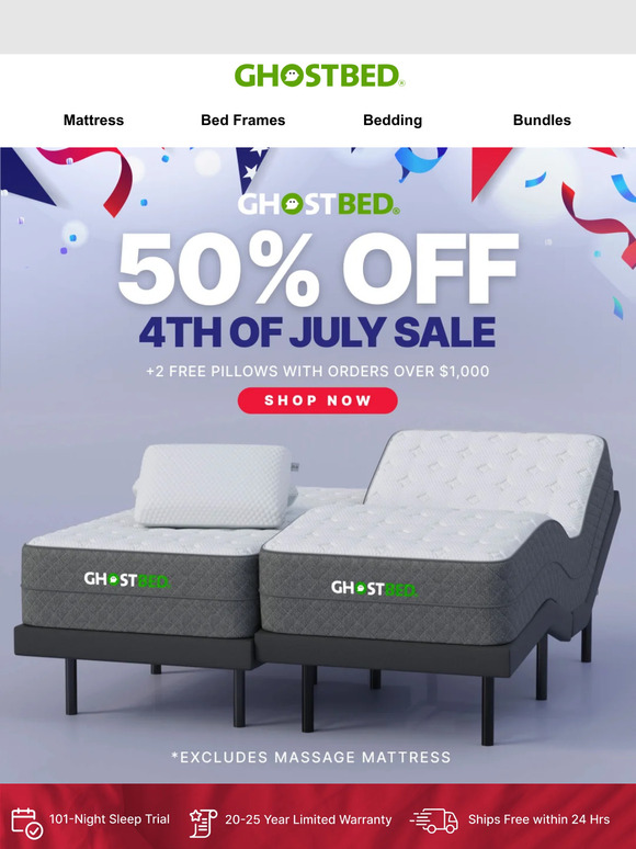 GhostBed: 4th of July sale... Starts now! 🇺🇸 | Milled